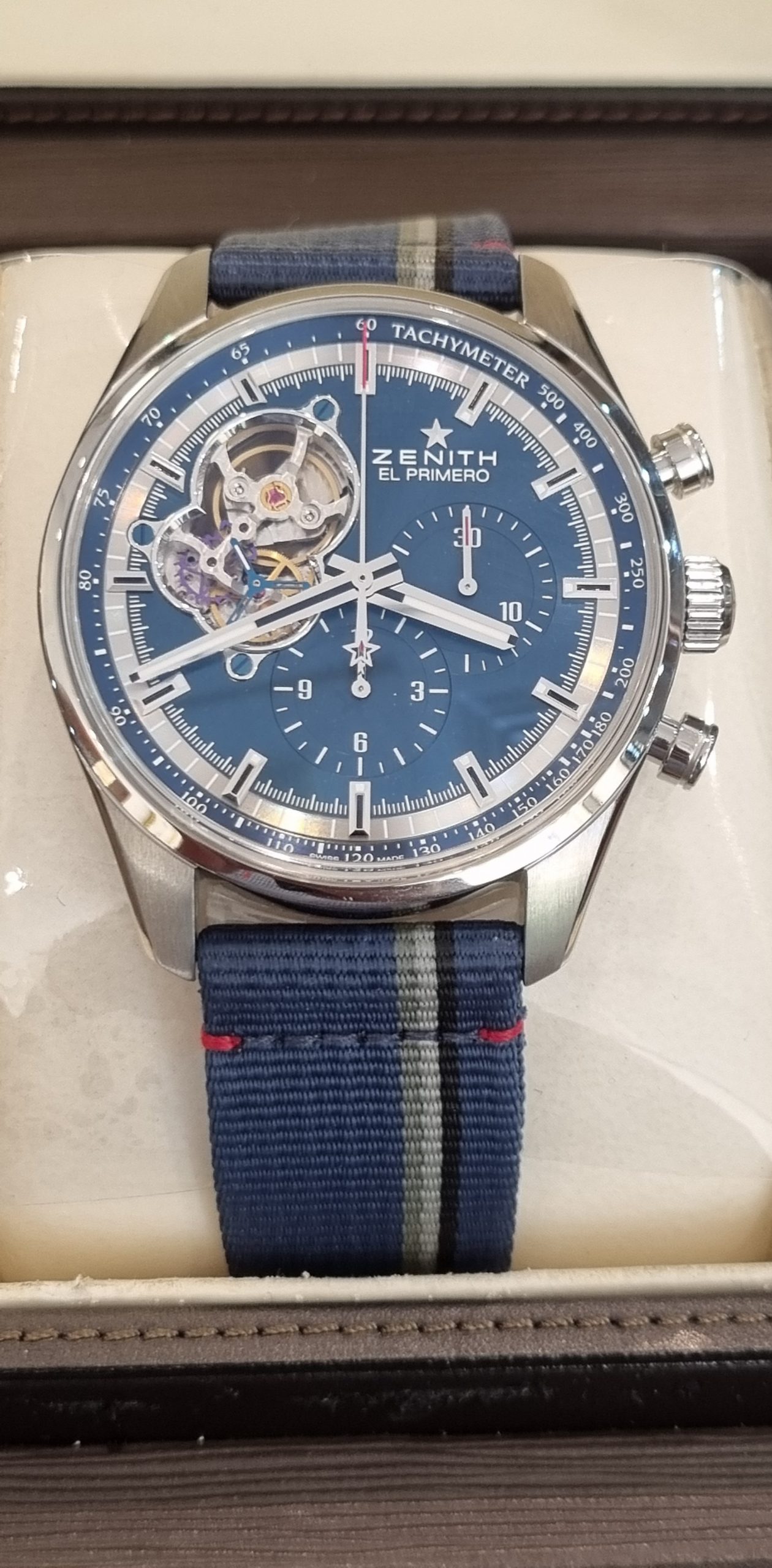 Zenith El Primero Chronomaster Open - Blue Dial Automatic Chronograph ...