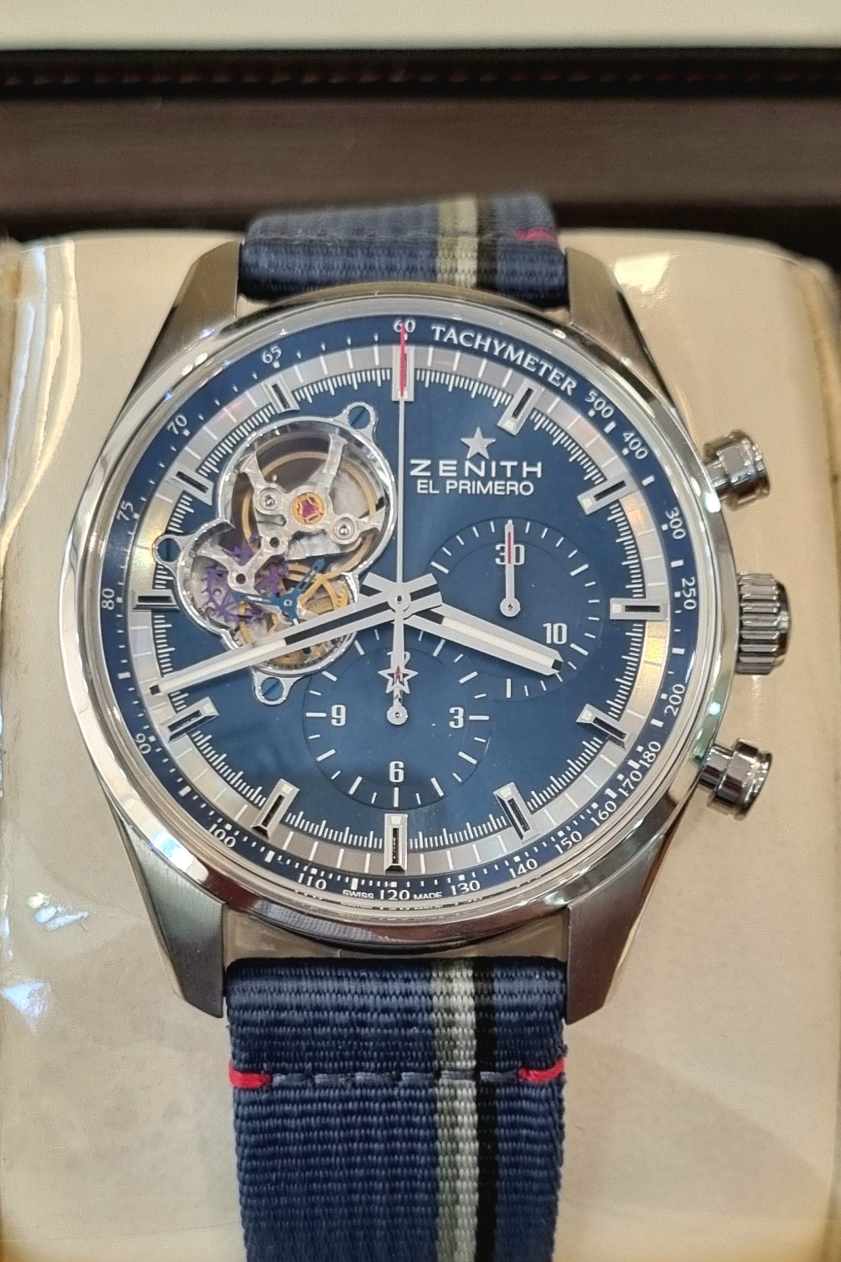 Zenith El Primero Chronomaster Open - Blue Dial Automatic Chronograph ...